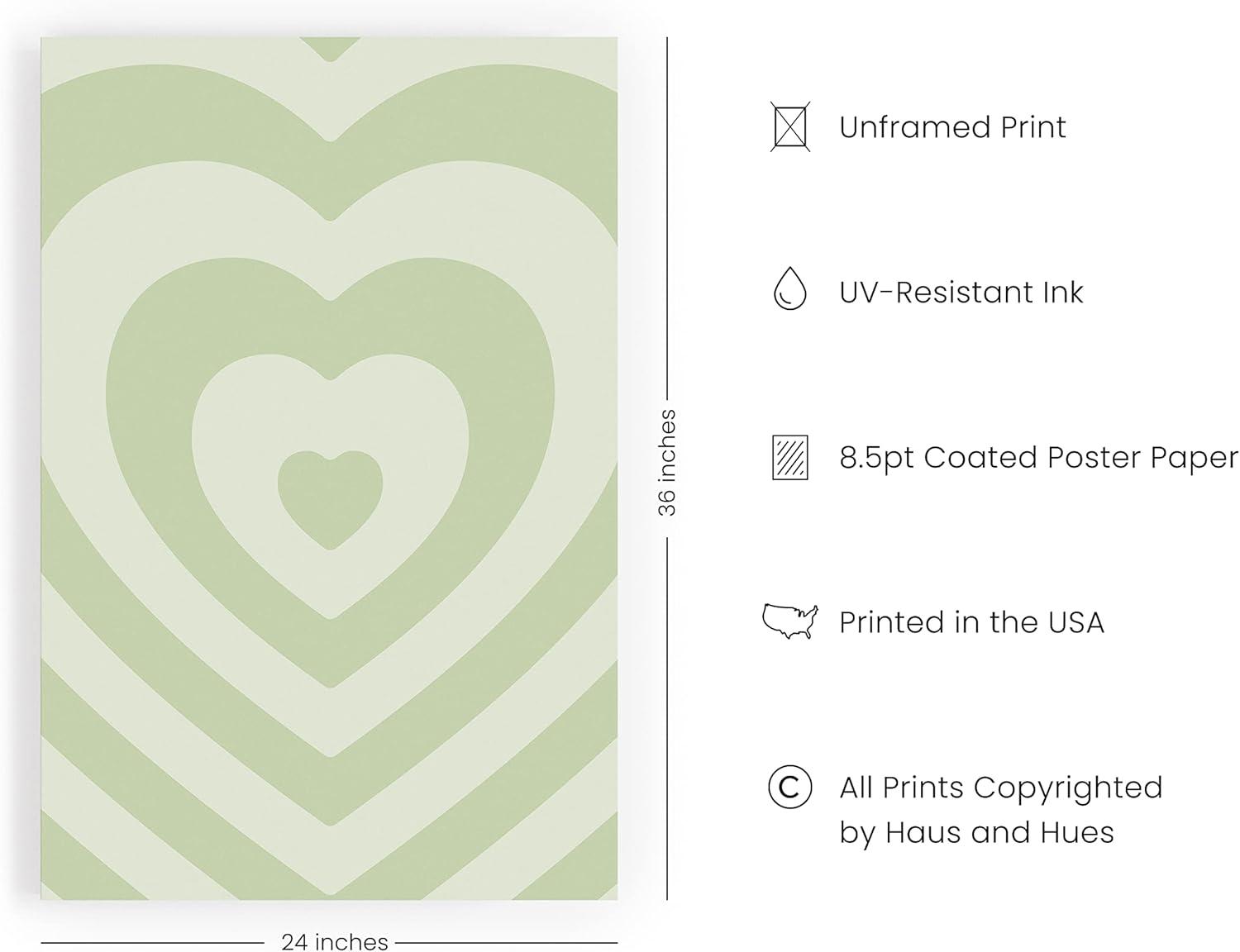 HAUS AND HUES Sage Green Wall Decor, Aesthetic Vintage Green Art ...